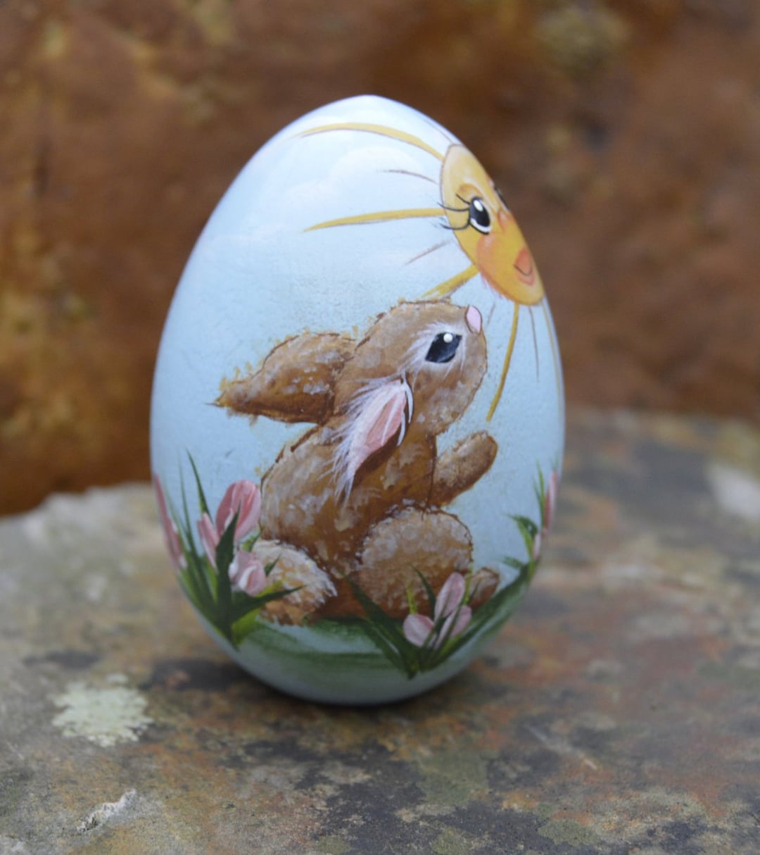 Easter Bunny and Sun Egg, 4 Sizes, Hand Painted, Easter Bunny, Easter ...
