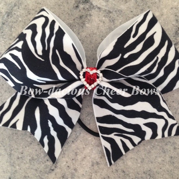 Zebra Cheer Bow - Etsy