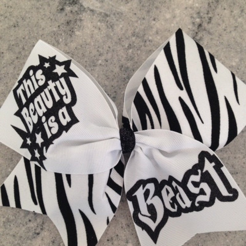 Zebra Cheer Bow - Etsy