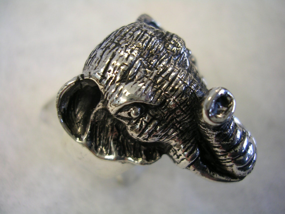 Elephant Ring With High Polish and Antiqued Finish. Comes in All Sizes ...
