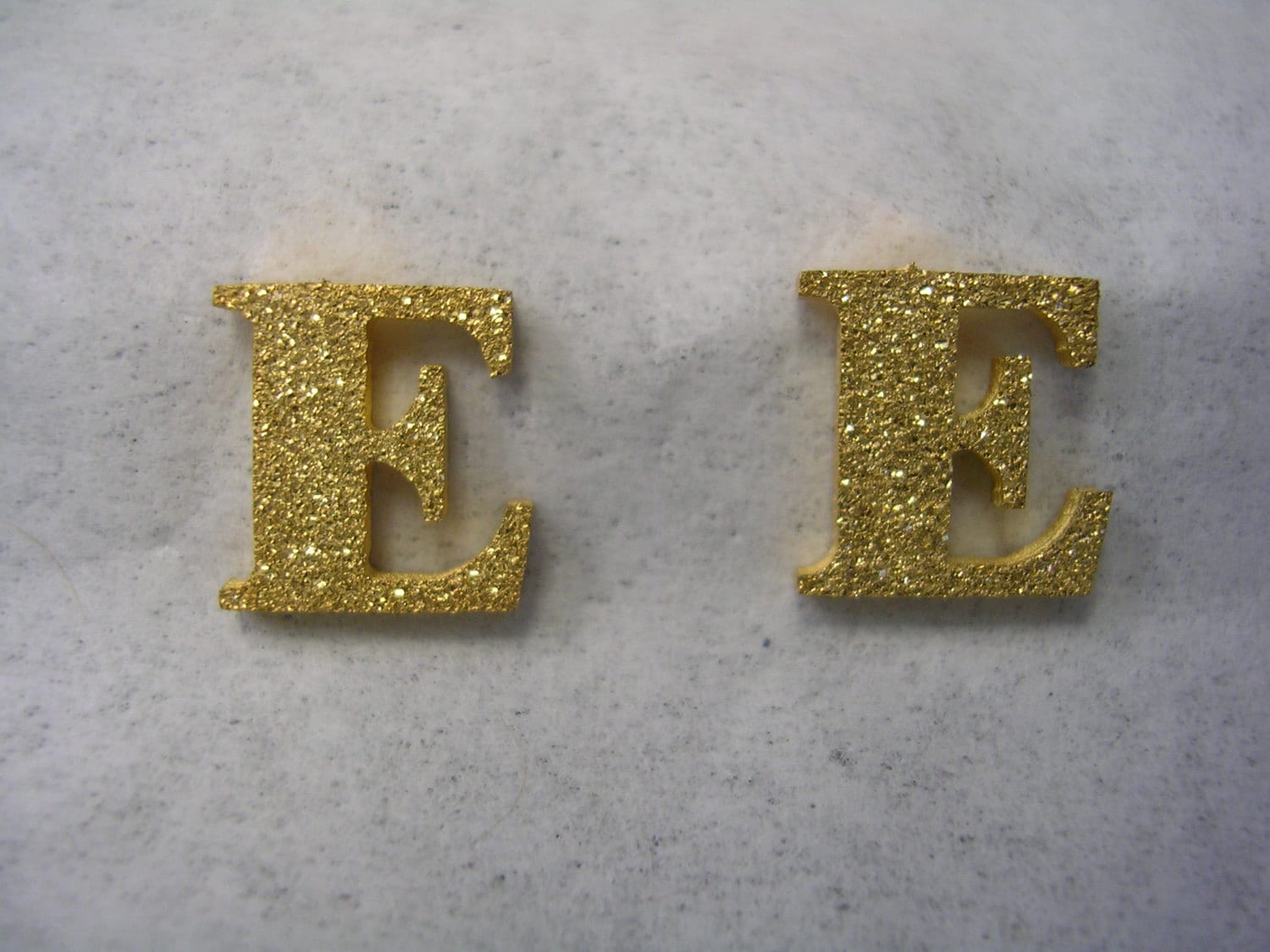 Initial E in Stainless Steel Hand Cut With 18KT Plating and Laser Cut ...