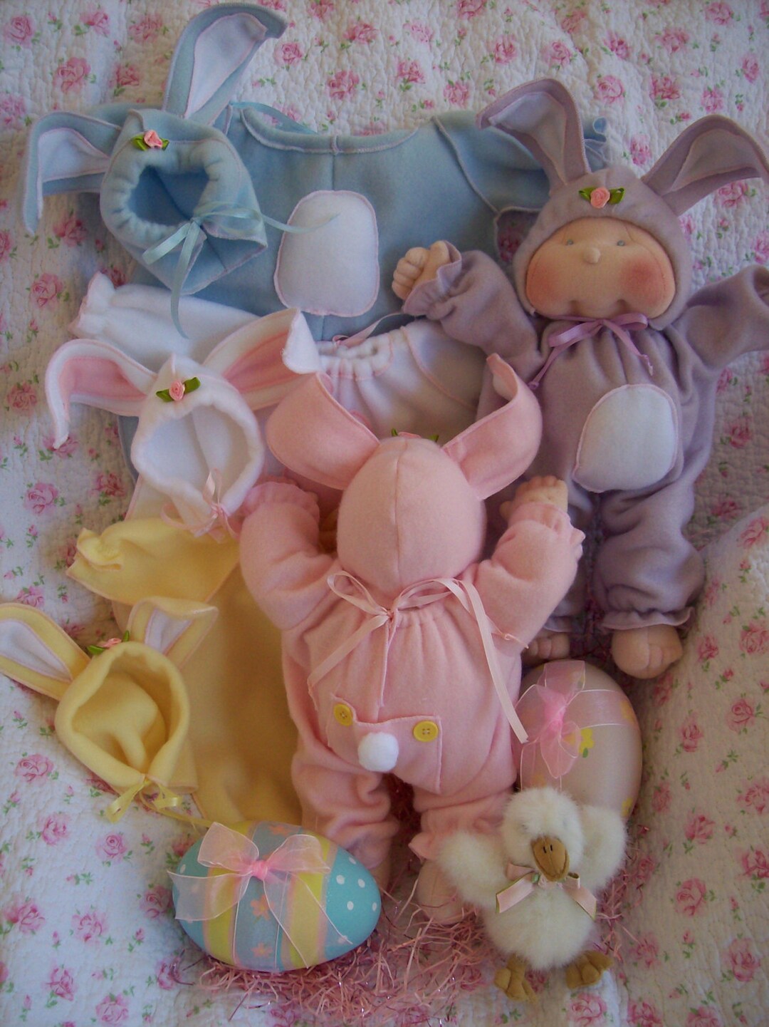 Dinky Baby Pattern 063 - Bunny Suit - 11-14 Inch Dolls - PDF Pattern ...