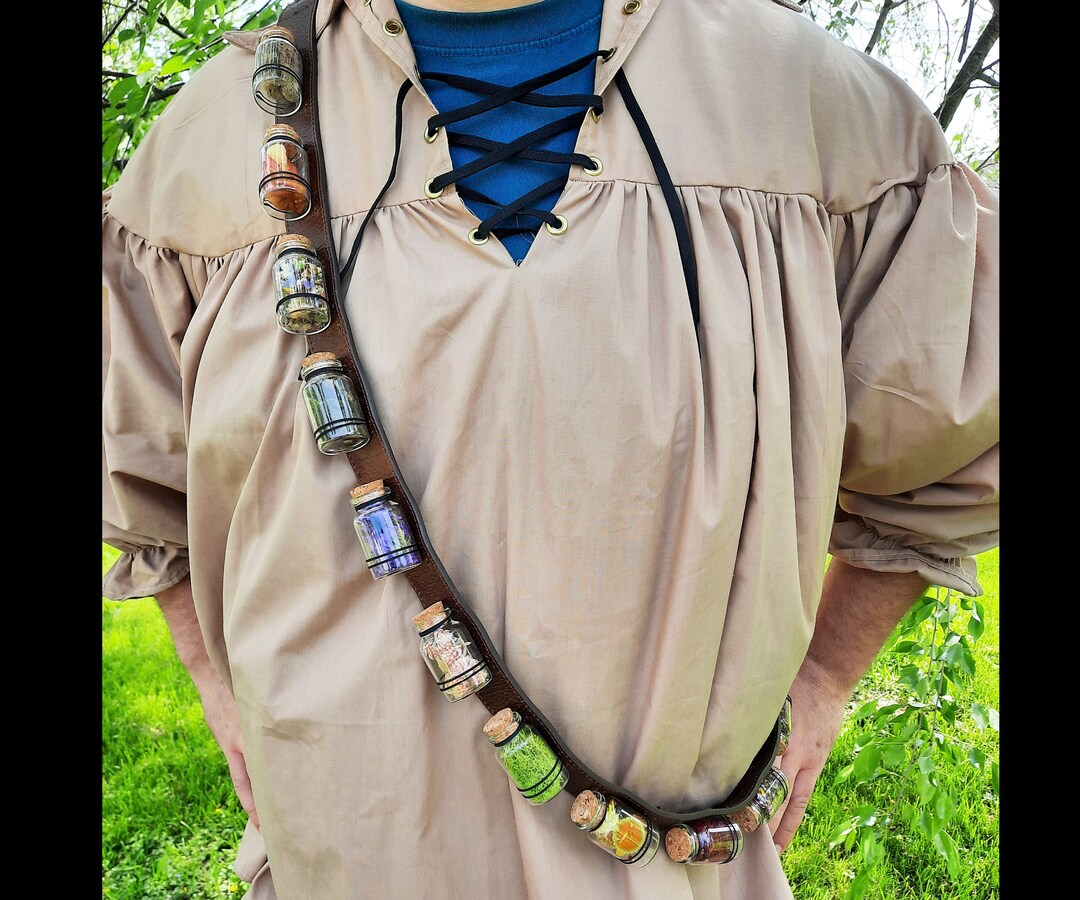 COTTAGECORE STEAMPUNK BANDOLIER Belt, Ingredient Bottles, Steampunk ...