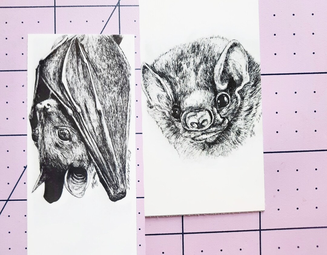 BAT BOOKMARK SET, Bat Artwork, Artwork of Bats, Fruit Bat, Fruit Bat ...