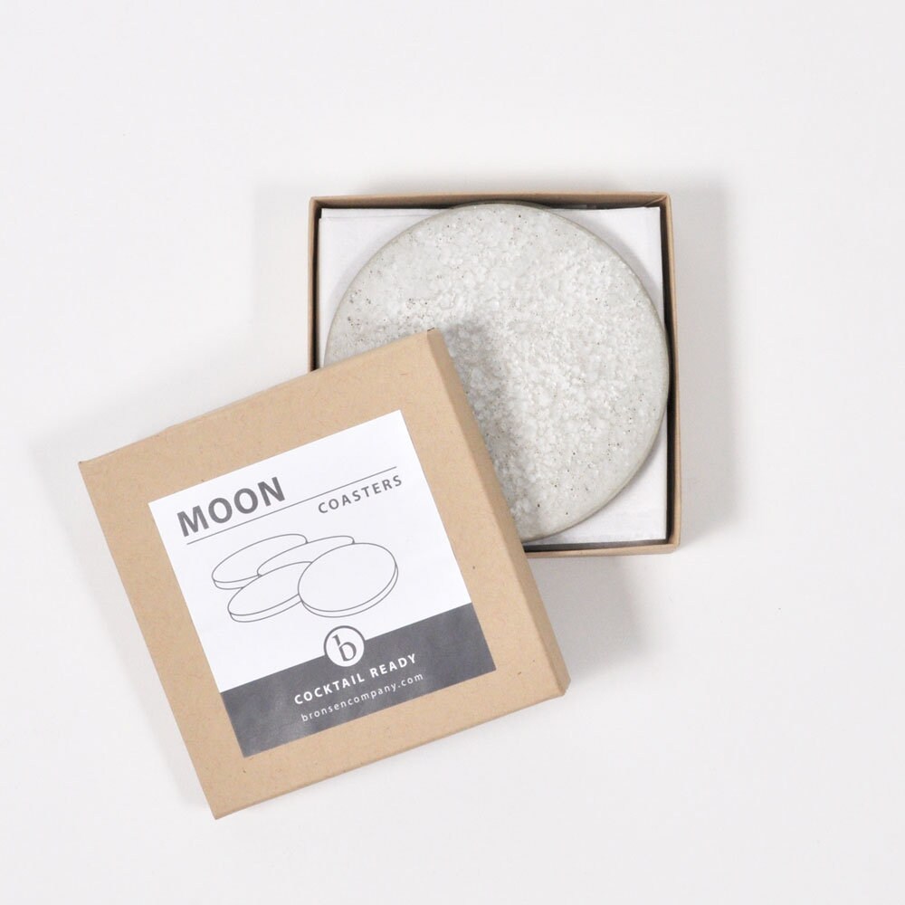 MOON Coasters White 3D Texture Tactile Cocktails - Etsy
