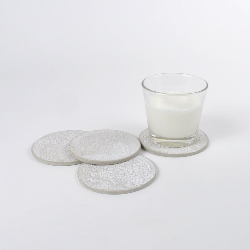 MOON Coasters White 3D Texture Tactile Cocktails - Etsy