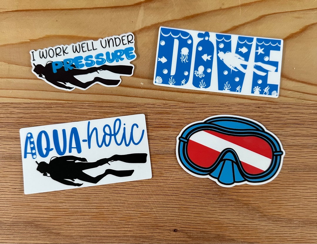 Dive Sticker, Aesthetic Sticker, Scuba Diver Joke, Sparkly or Glossy ...