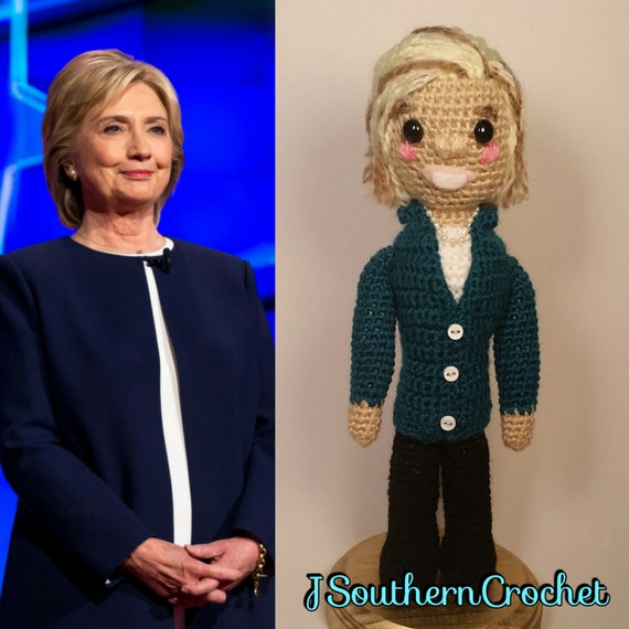 Items similar to Hilary Clinton Inspired Crochet Doll Pattern, PDF ...