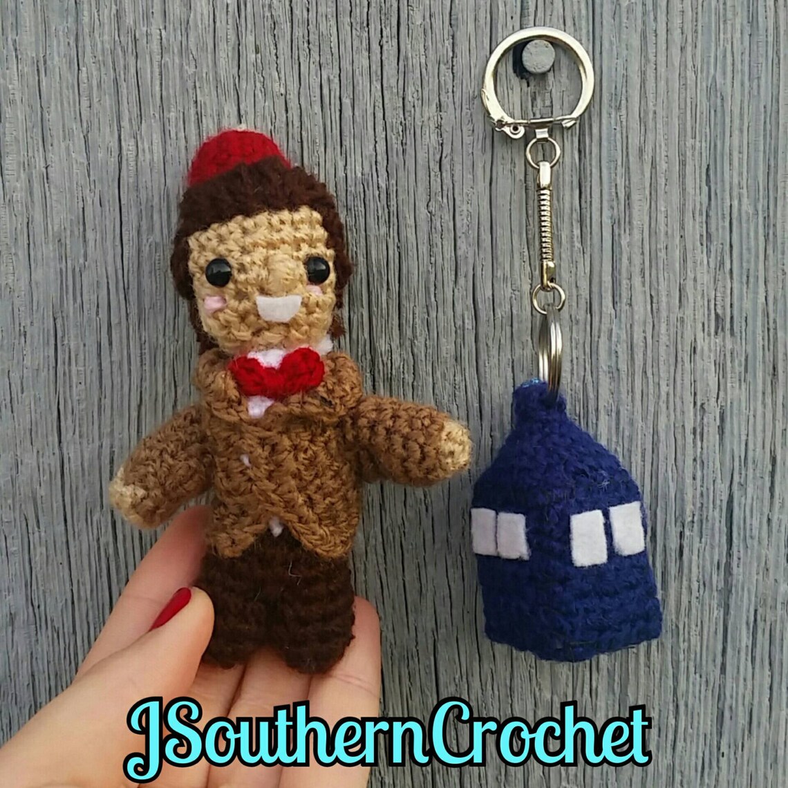 Doctor Who Inspired Crochet Doctor Plus Mini Tardis Key Chain - Etsy