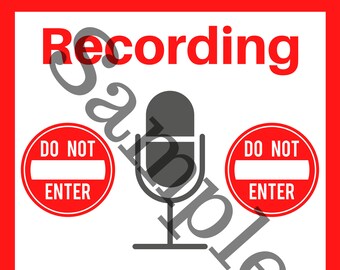 Recording in Progress Sign - Etsy