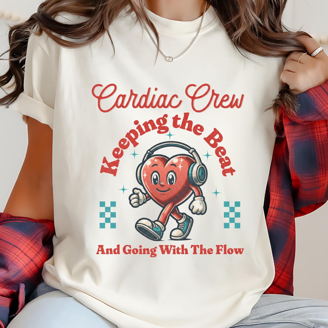 Cardiac Crew PNG, Retro Heart, Nurse Png, Sublimation Design, Funny ...
