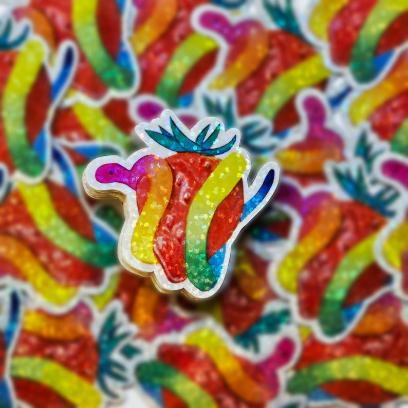 Strawberry Gummi-snake, Snake, Gummy Worm, Cute, Water Bottle, Laptop ...