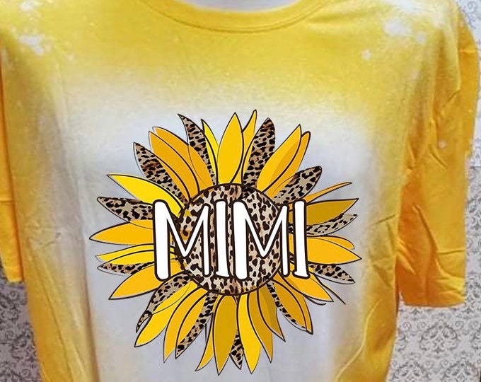Mimi Inside a Sunflower Design Yellow Bleached T-shirt - Etsy