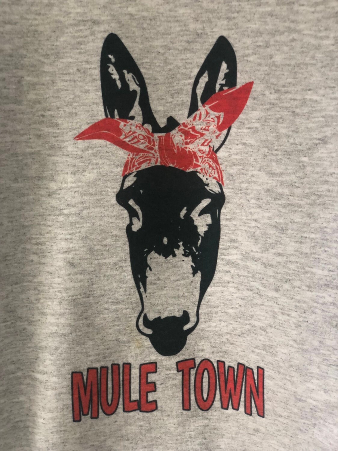 Mule Town Red Bandana Mule Town Design Gray Sweatshirt - Etsy