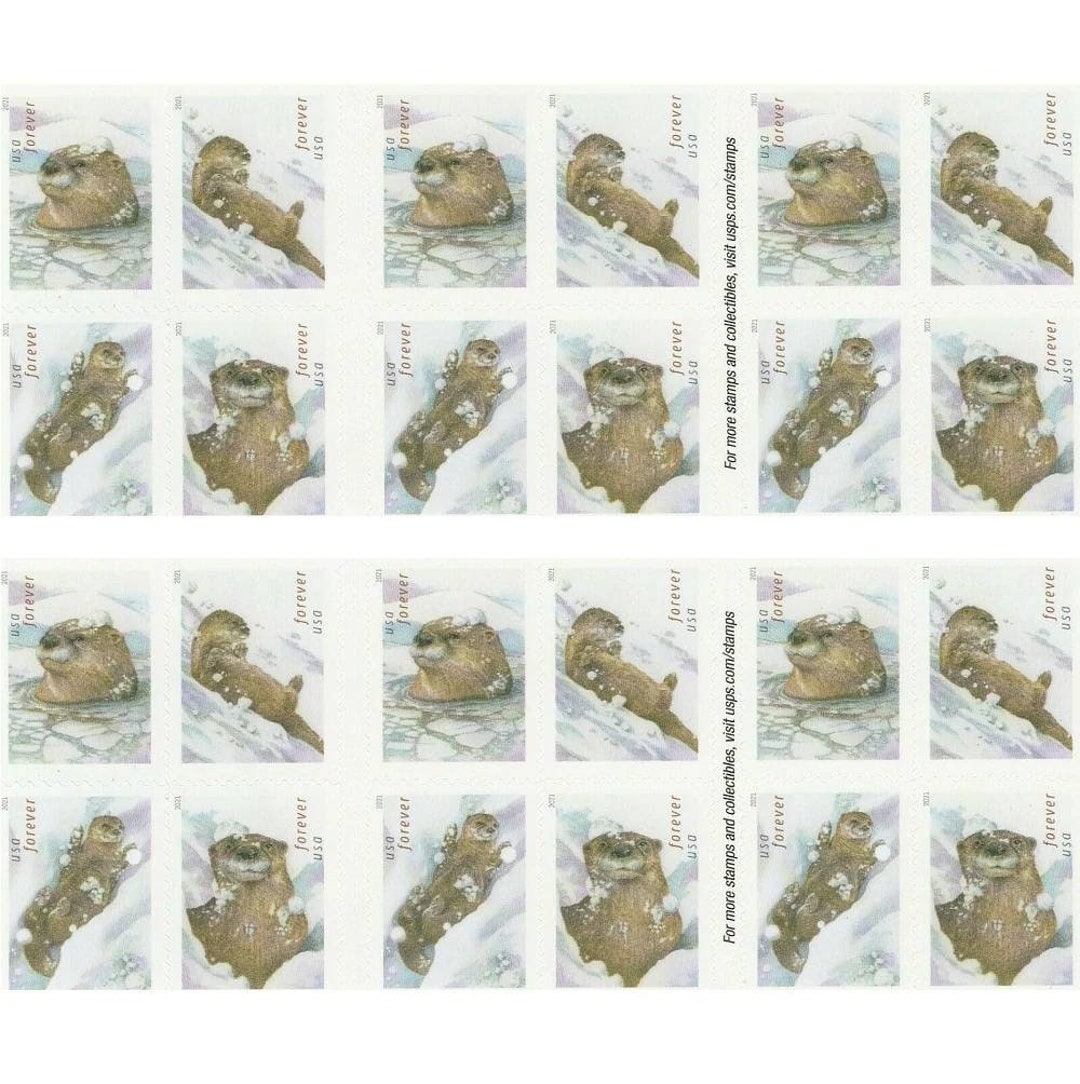 100 Pcs Otters in Snow 2021 Stamps Ideal for Collection, Invitation ...