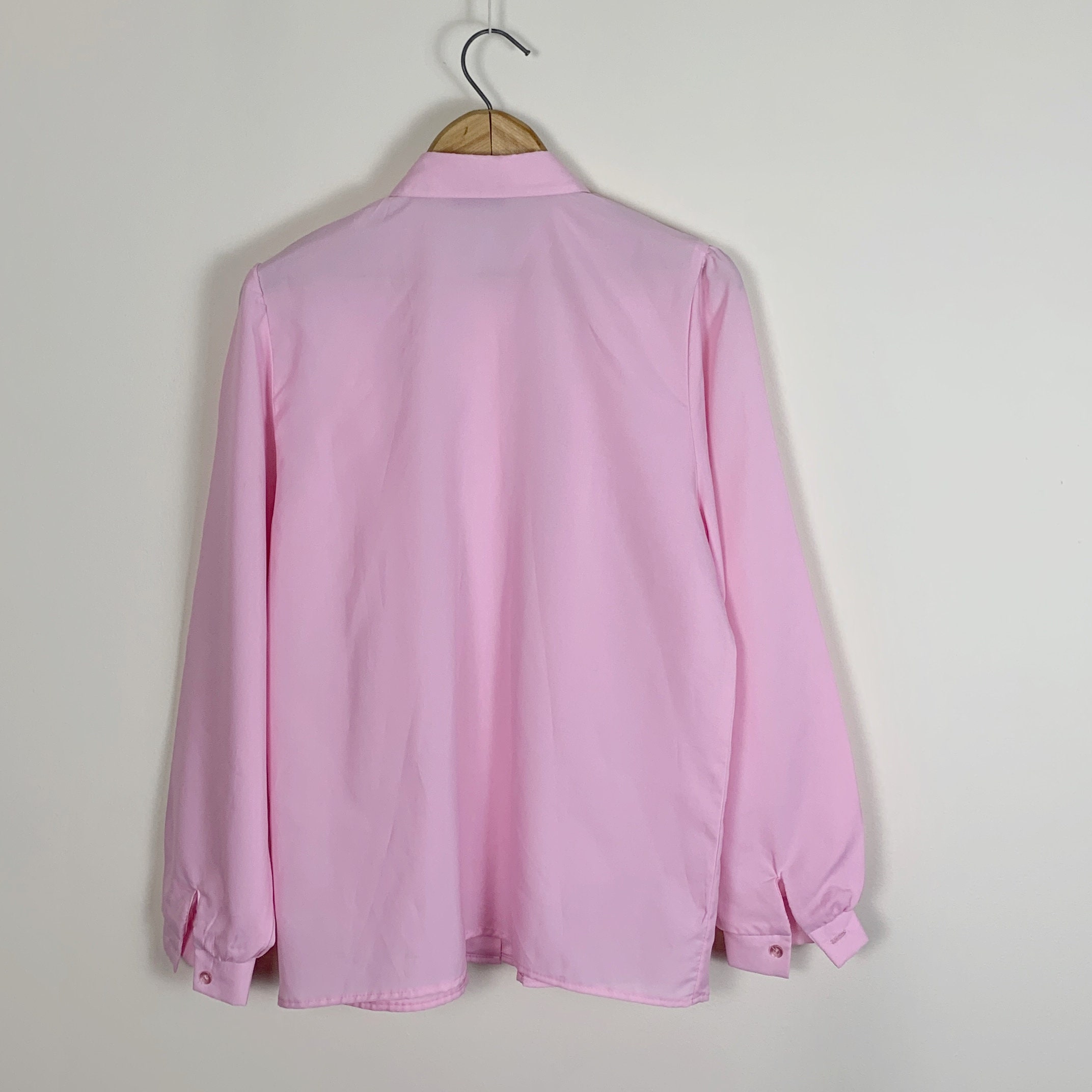 Vintage 70s Ruffle Blouse. 1970 Pastel Pink Button Front | Etsy