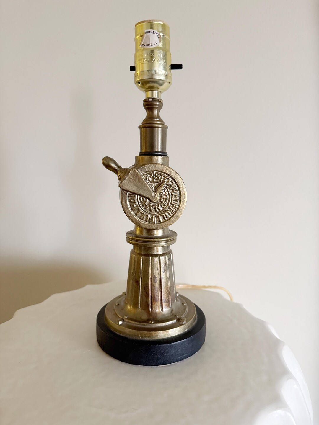 Vintage Brass Gas Pump Lamp. Vintage Man Cave Table Lamp. - Etsy