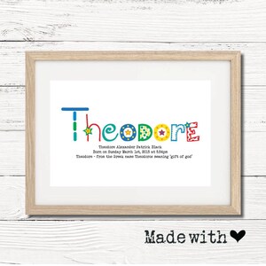 Personalised & Framed Baby Name Meaning - Gift, Keepsake, Wall Art - Etsy