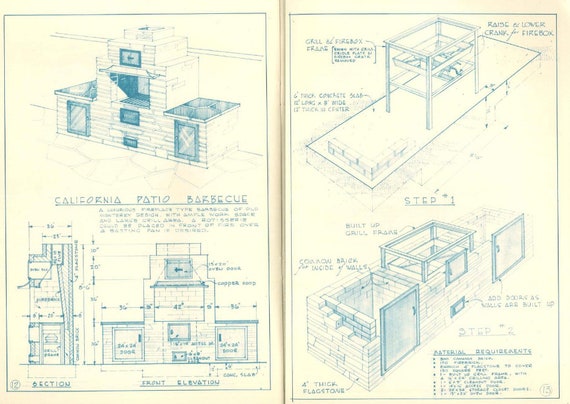 Outdoor Grill Plans BBQ Fire PIT Plans and Outdoor Oven Stove - Etsy