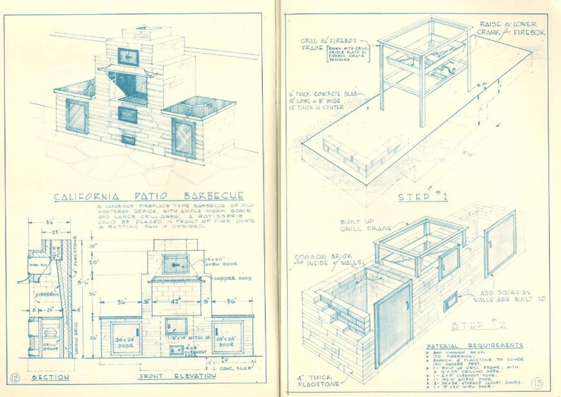 DIY Outdoor Grill Plans | BBQ Pit, Oven, and Stove Blueprints - Etsy