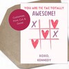 Editable Blue Tic Tac Totally Awesome Valentine's Day Cards, Happy ...