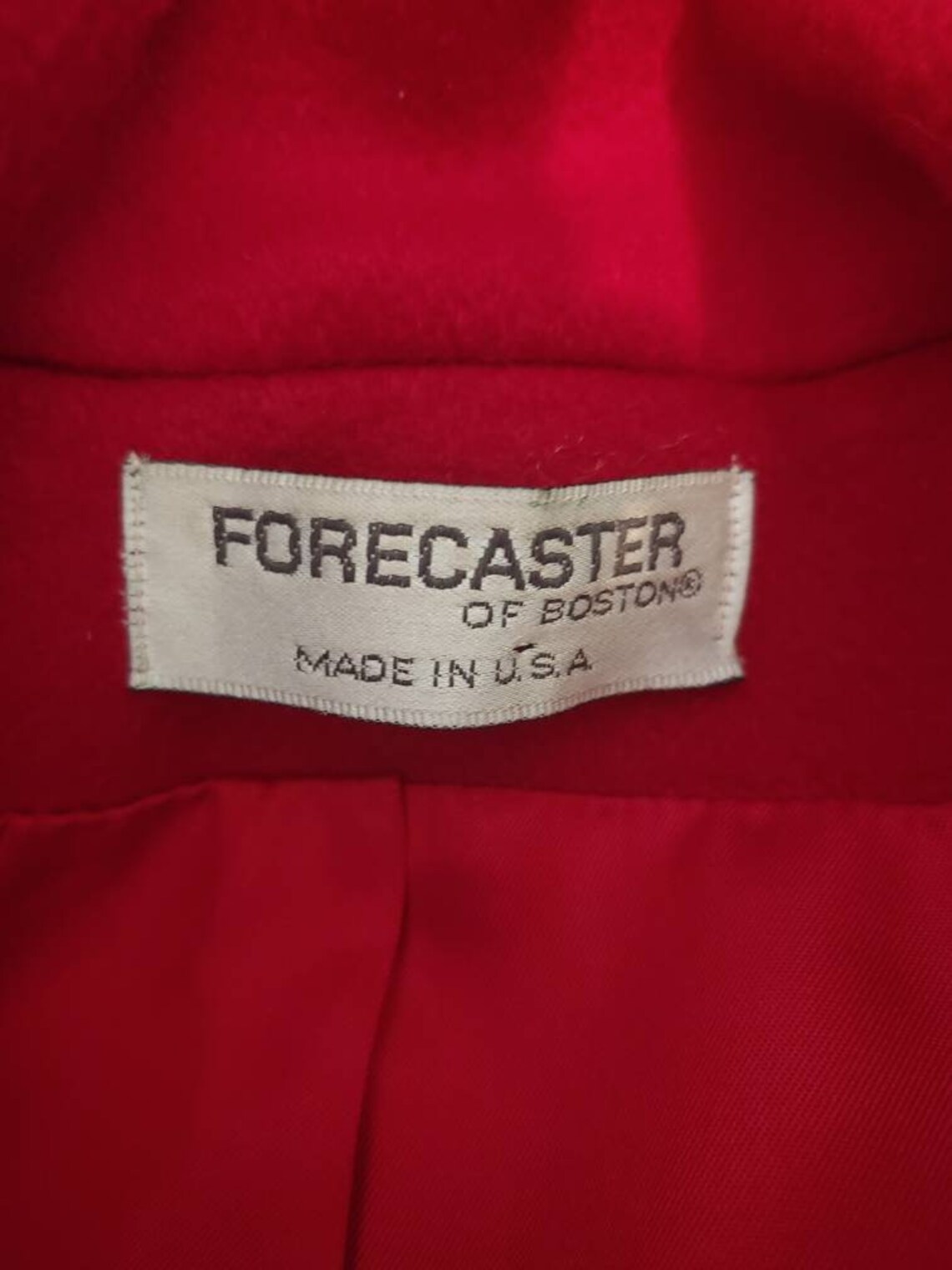Vintage 1980s Deep Red Wool Coat by Forecaster of Boston With Included ...