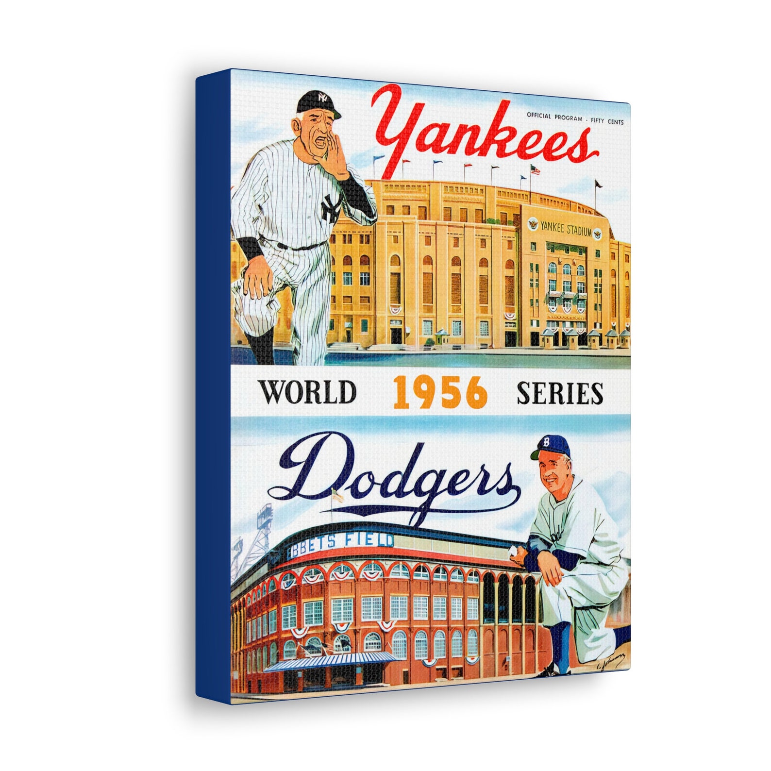 1956 World Series Program Canvas Gallery Wrap – Yankees Vs Dodgers - Etsy