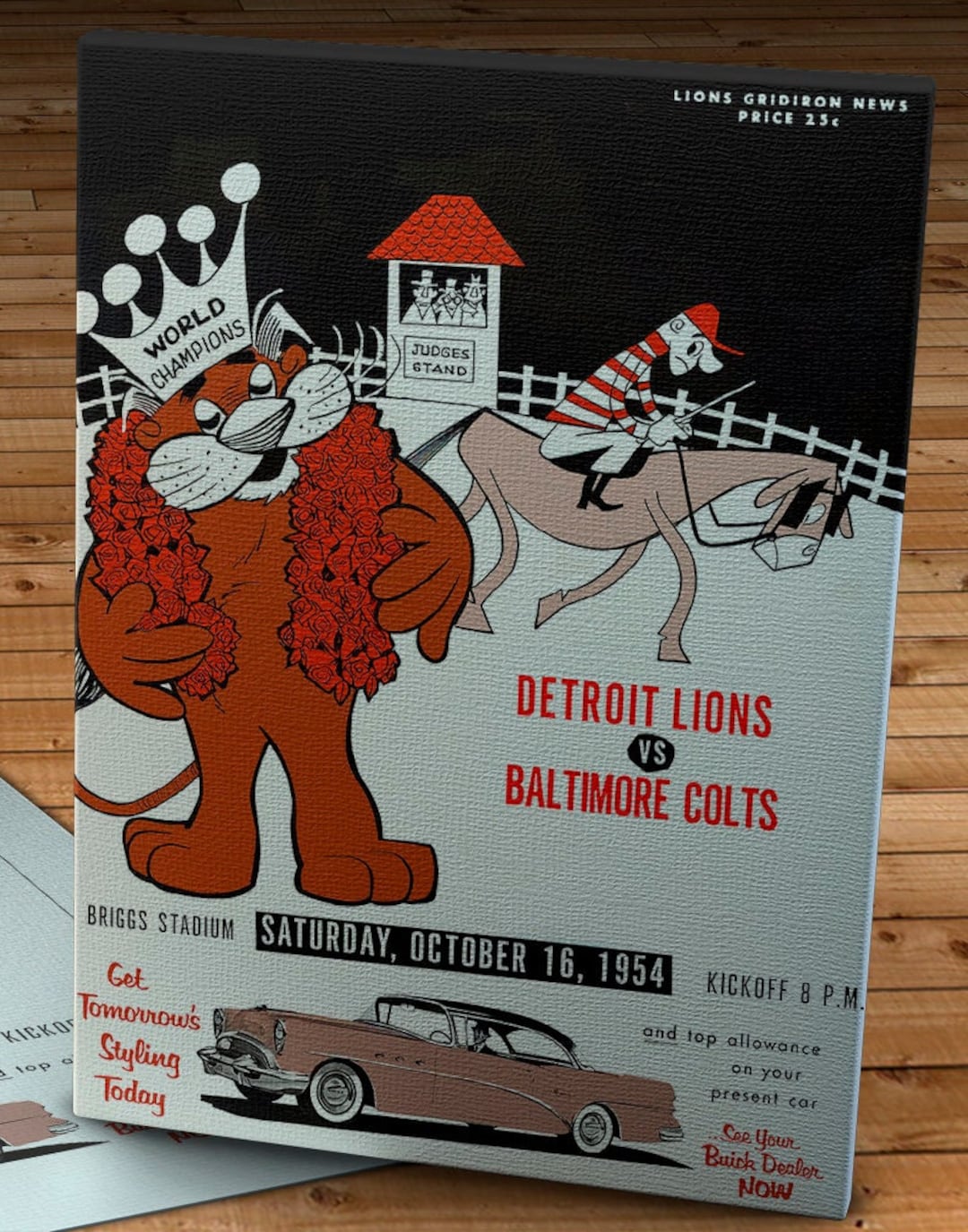 1954 Vintage Baltimore Colts - Detroit Lions Football Program Cover ...