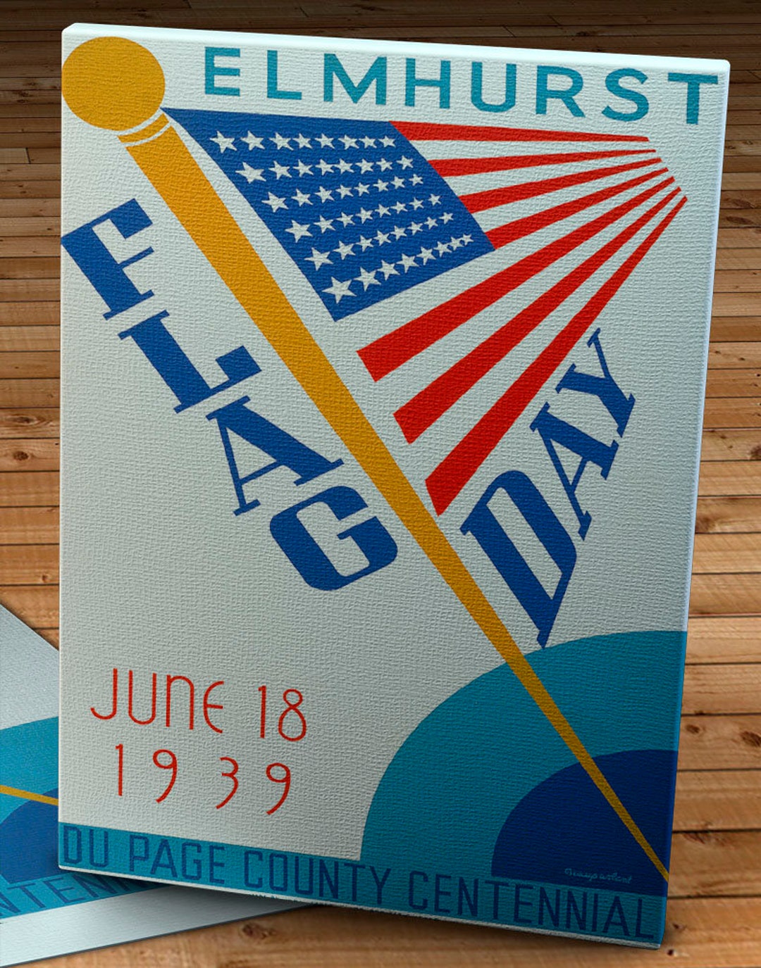 1939 Vintage WPA Poster - Flag Day - Canvas Gallery Wrap - Etsy