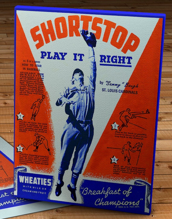 1938 Vintage Wheaties Cereal Box Shortstop Play It Right | Etsy
