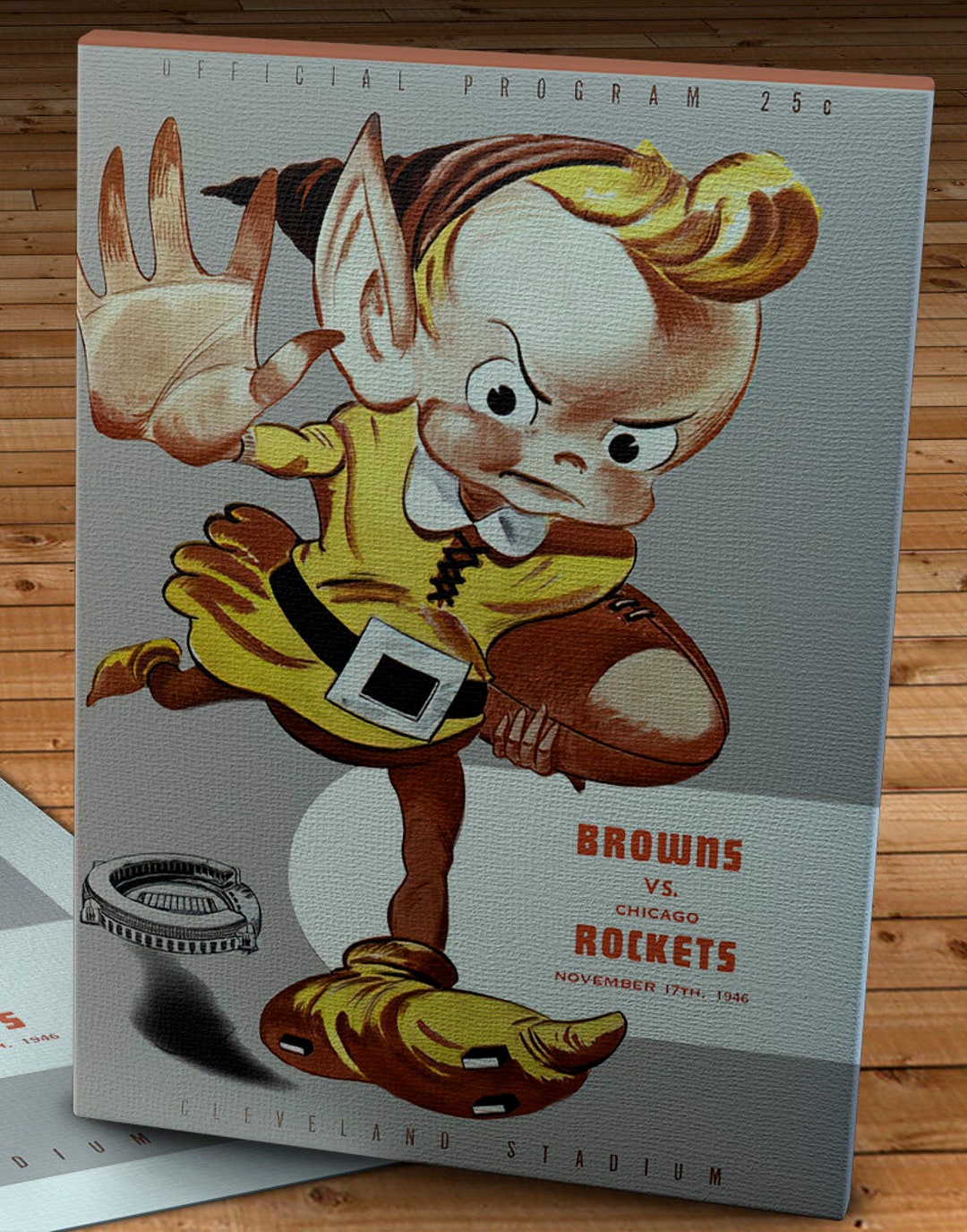1946 Vintage Chicago Rockets - Cleveland Browns Football Program Cover ...