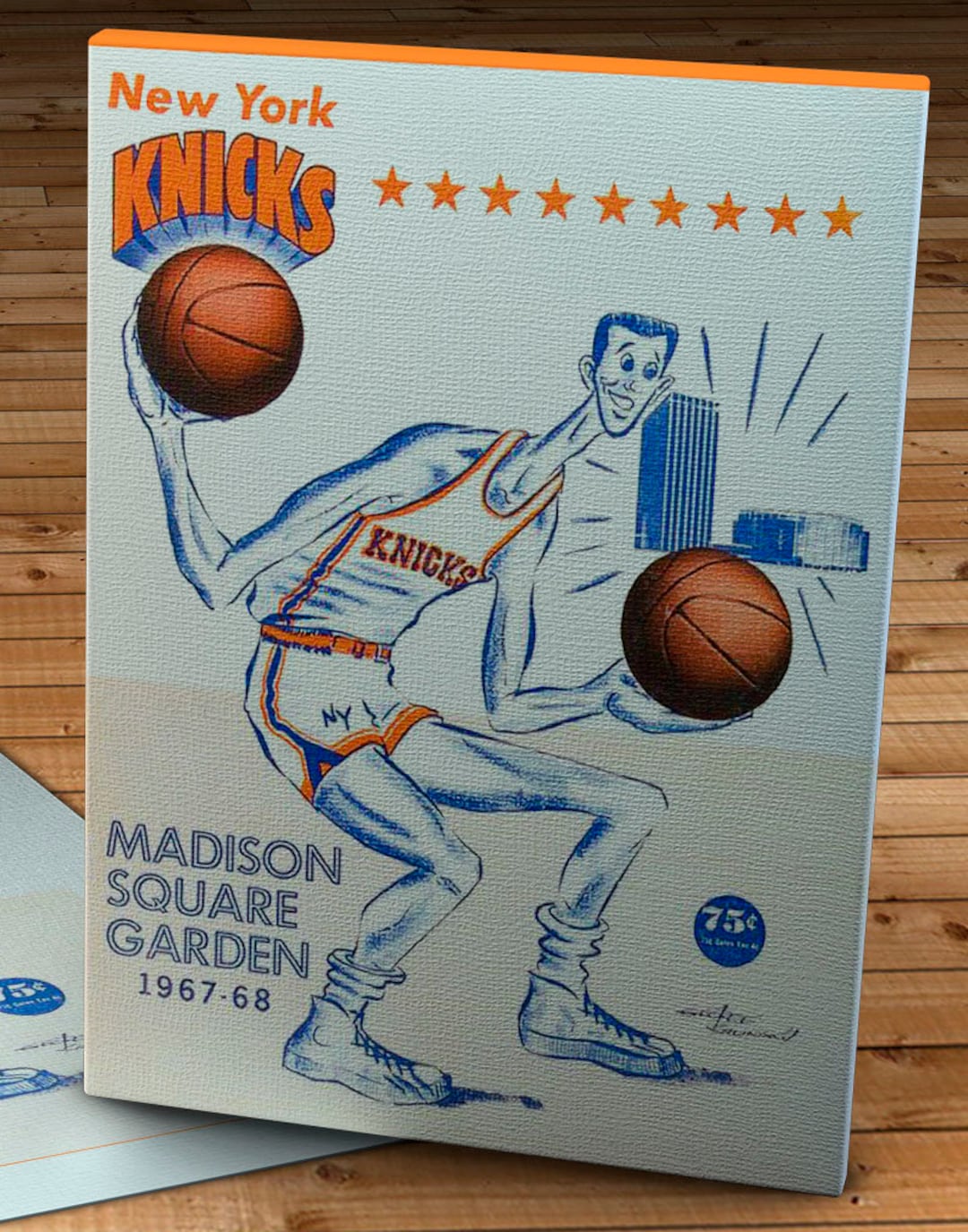 1967- 1968 Vintage New York Knicks Basketball Program - Canvas Gallery ...