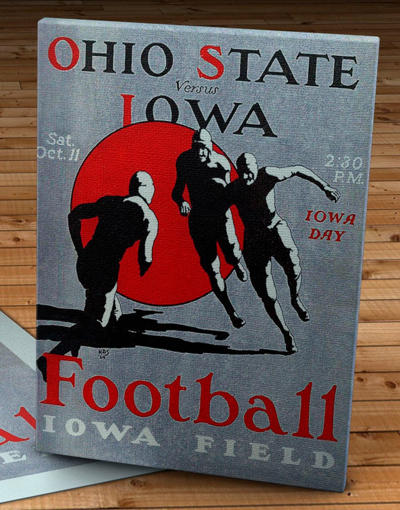 1924 Vintage Ohio State - Iowa Football Program - Canvas Gallery Wrap ...