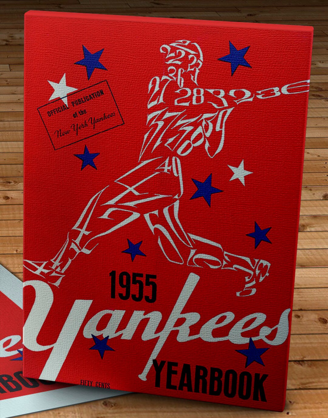 1955 Vintage New York Yankees Yearbook - Canvas Gallery Wrap - Etsy