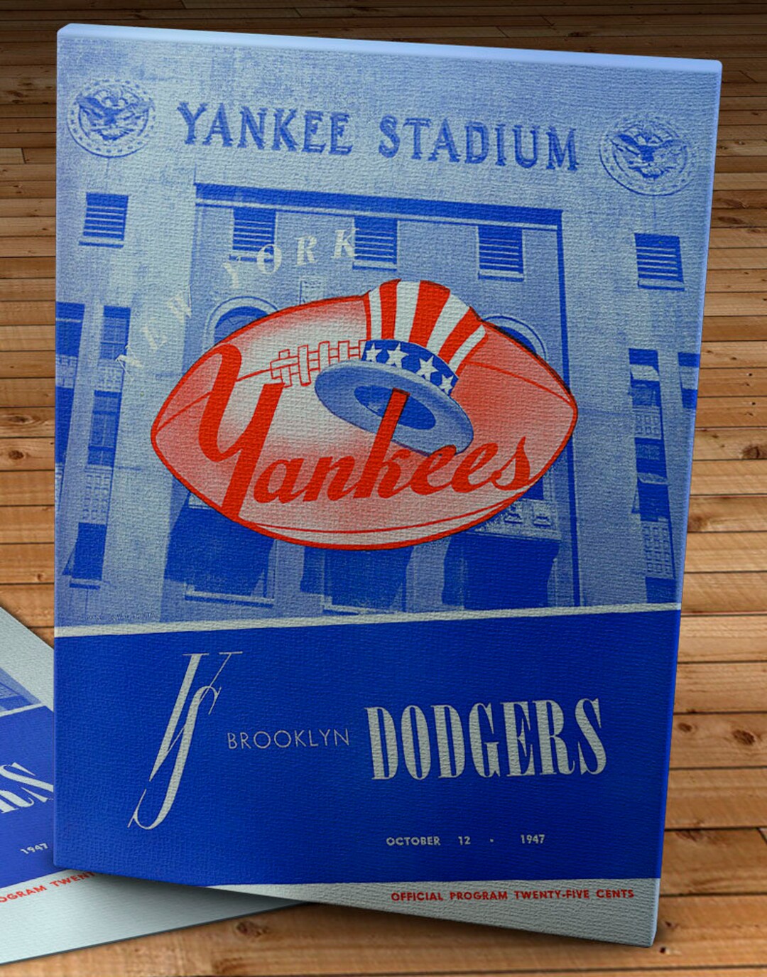 1947 Vintage New York Yankees - Brooklyn Dodgers Football Program ...
