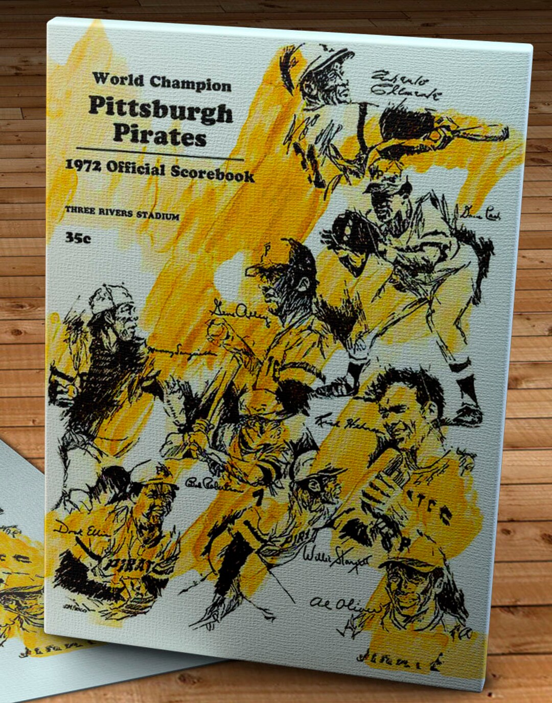 1972 Vintage Pittsburgh Pirates Scorebook World Champions Canvas ...