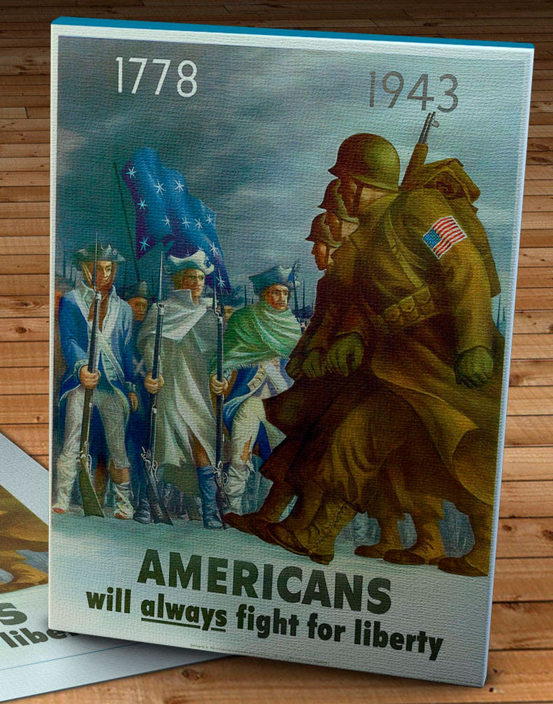 1943 Vintage World War II Poster Americans Will Always Fight for ...