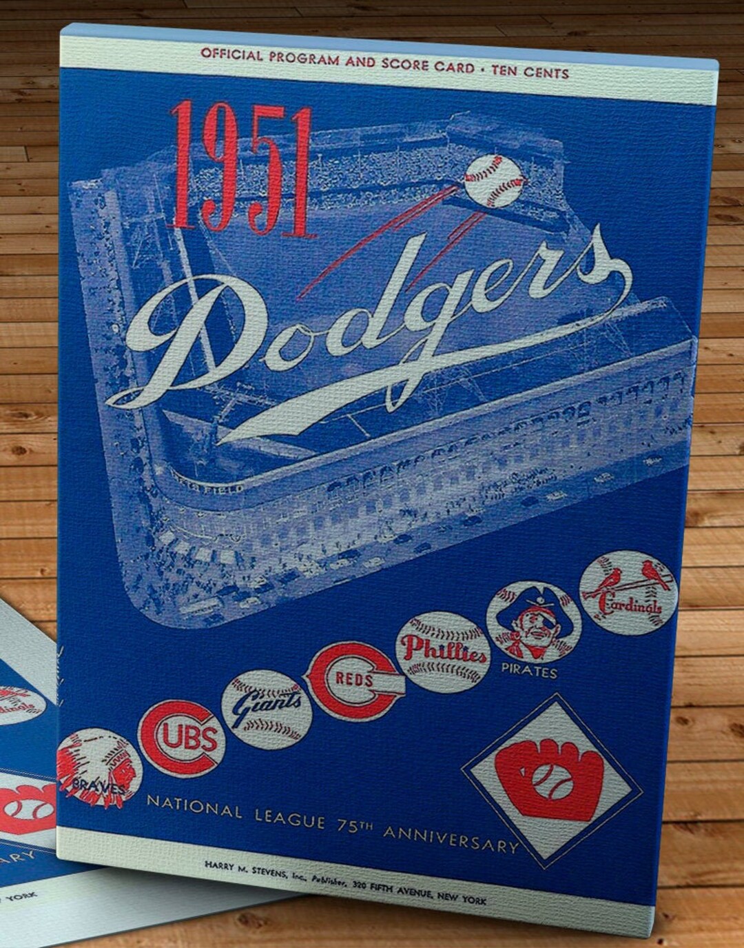 1951 Vintage Brooklyn Dodgers Baseball Program Cover - Canvas Gallery ...