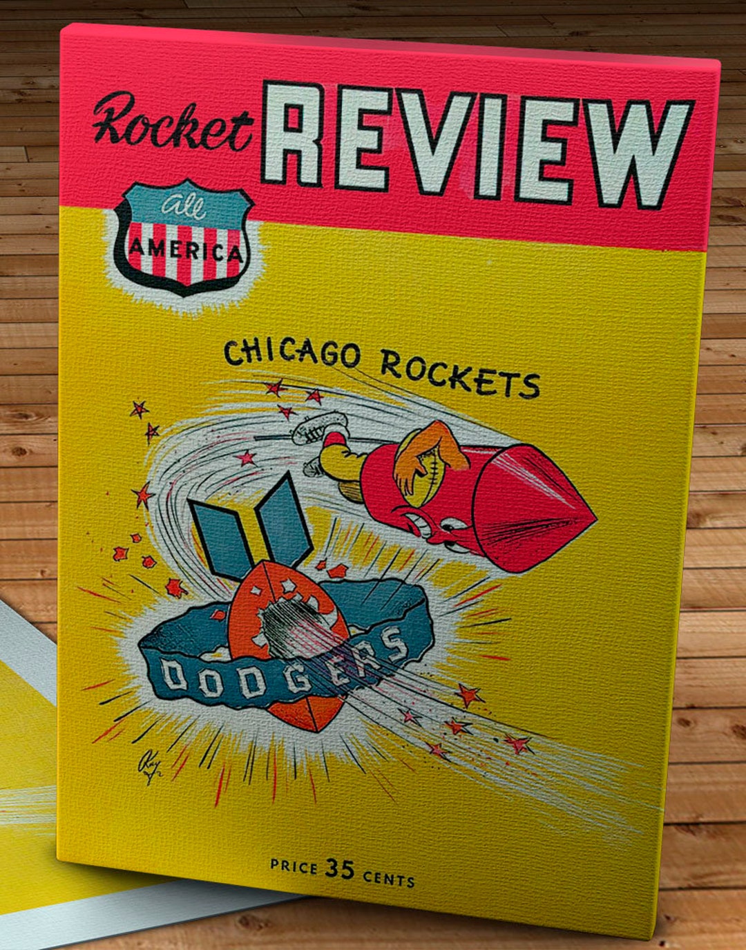 1948 Vintage Brooklyn Dodgers - Chicago Rockets Football Program Cover ...