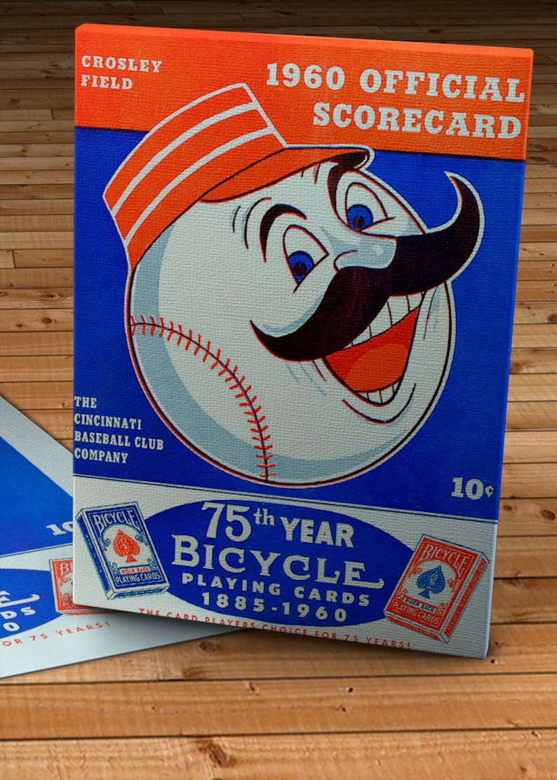 1960 Vintage Cincinnati Reds Program - Canvas Gallery Wrap - Etsy