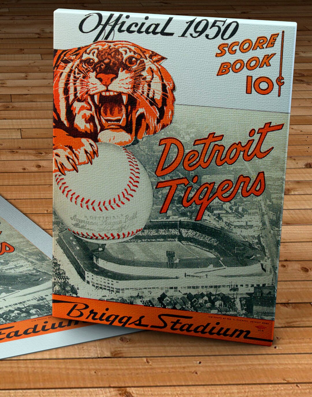 1950 Vintage Detroit Tigers - Briggs Stadium Program - Canvas Gallery ...