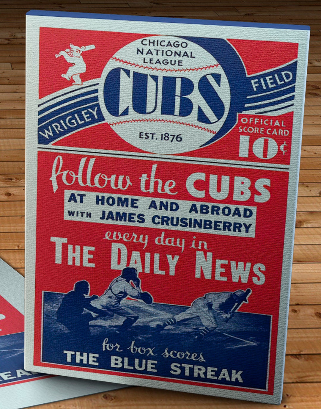 1931 Vintage Chicago Cubs Baseball Program Cover- Canvas Gallery Wrap ...