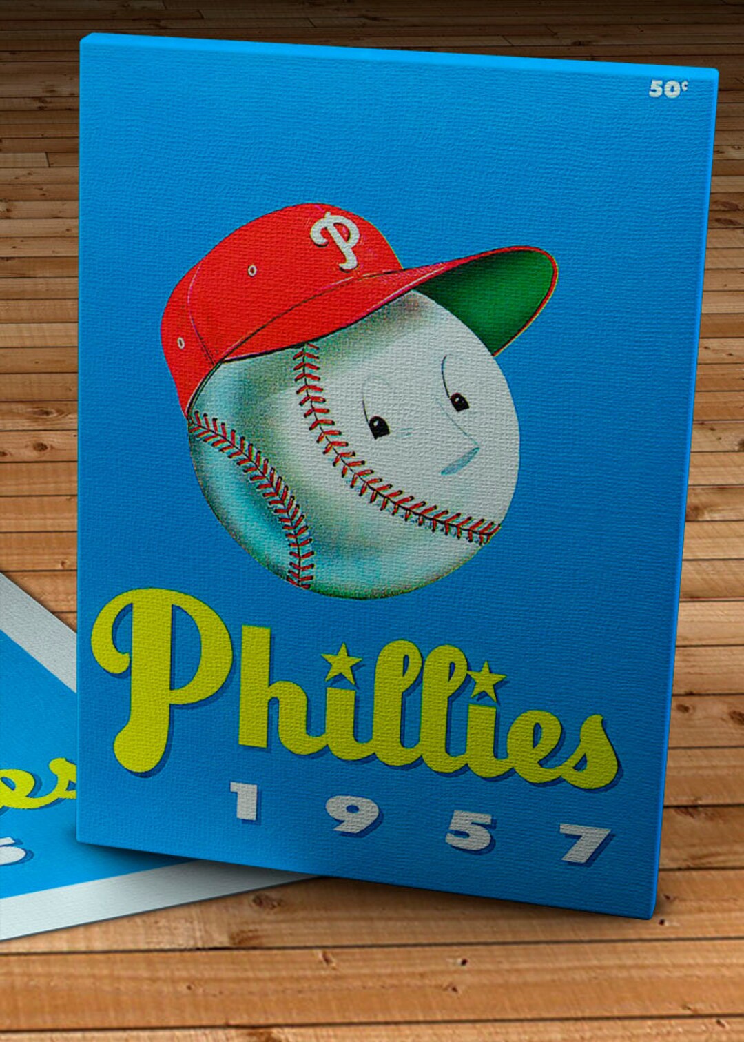 1957 Vintage Philadelphia Phillies Program - Canvas Gallery Wrap - Etsy
