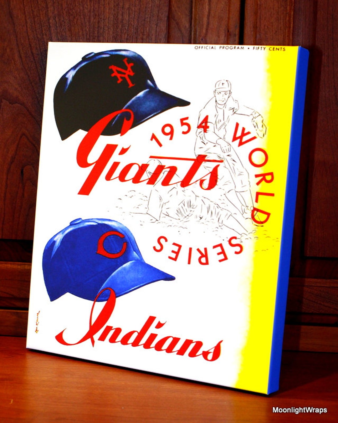 Canvas Gallery Wrap, 1954 Vintage New York - Cleveland World Series ...