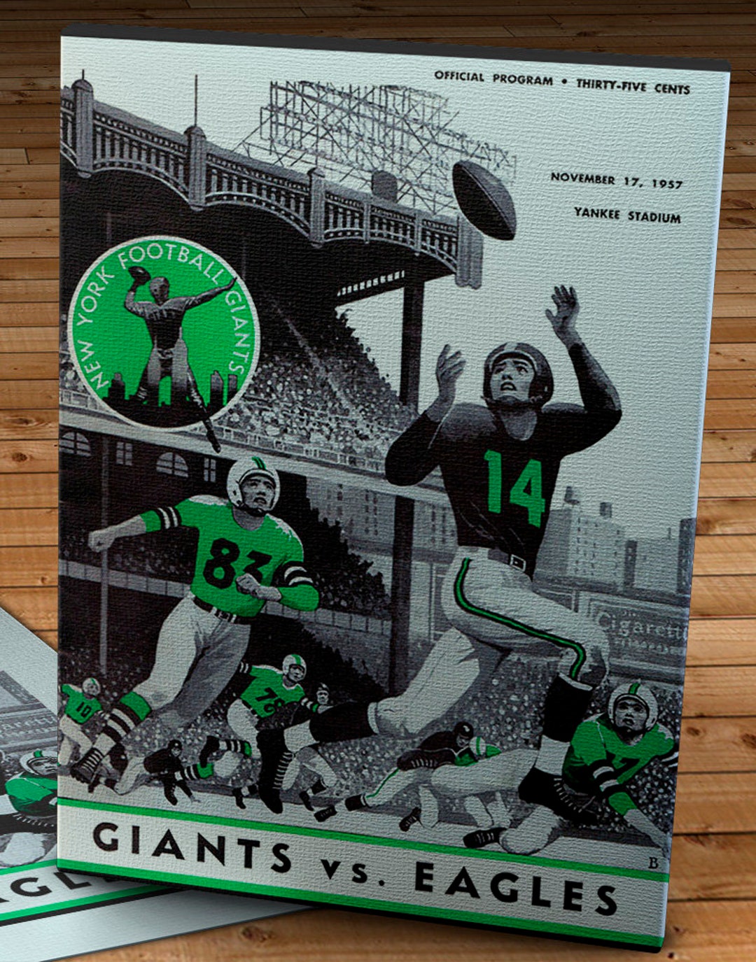 1957 Vintage Philadelphia Eagles - New York Giants Football Program ...