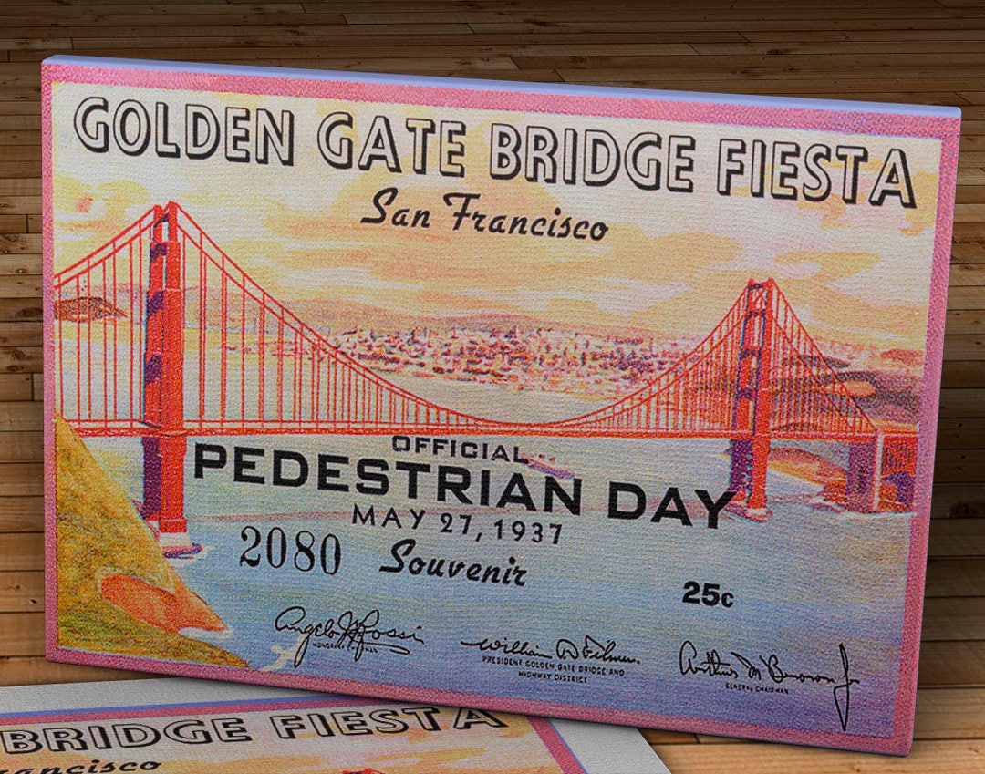 1937 Vintage San Francisco Golden Gate Bridge Fiesta Ticket ...
