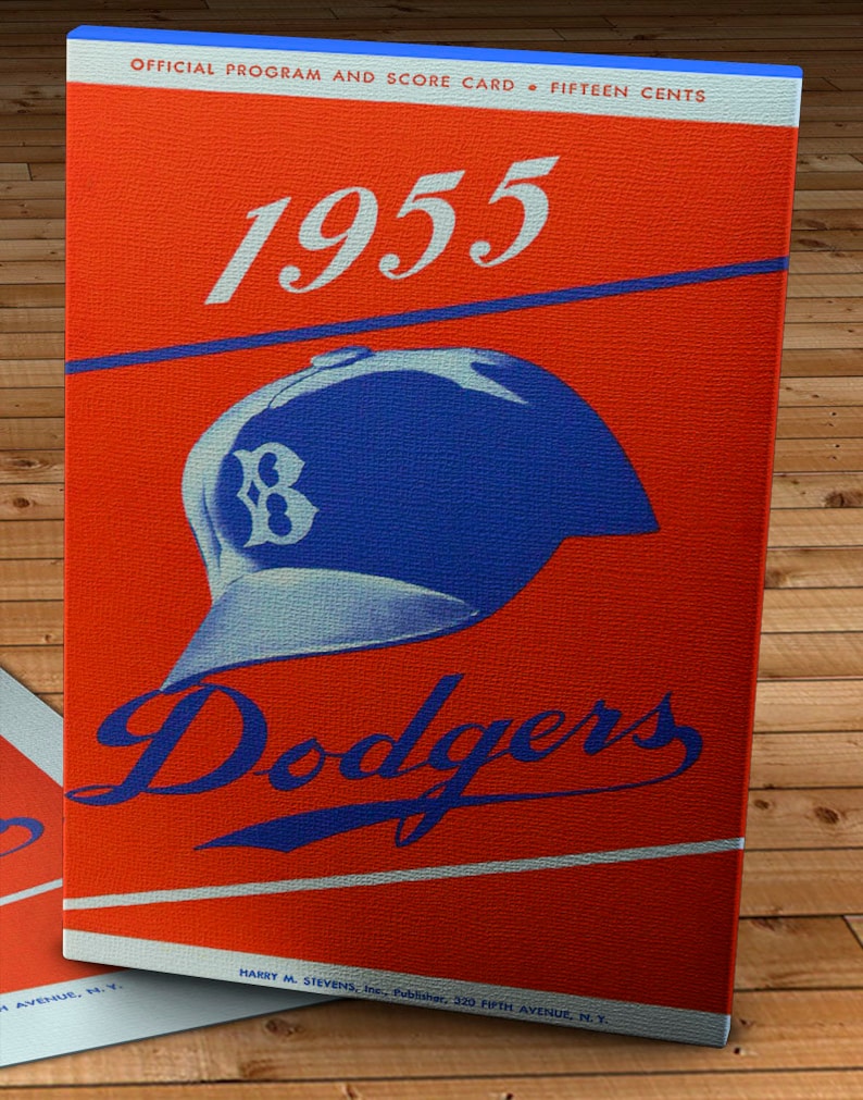 1955 Vintage Brooklyn Dodgers Baseball Scorecard Canvas Gallery Wrap - Etsy