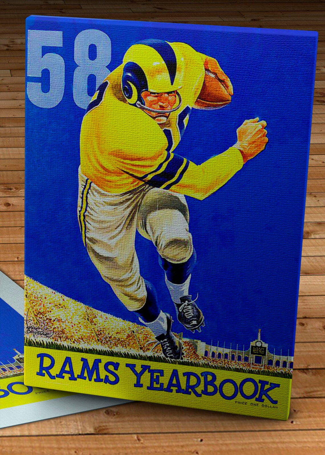 1958 Vintage Los Angeles Rams Football Yearbook - Canvas Gallery Wrap ...
