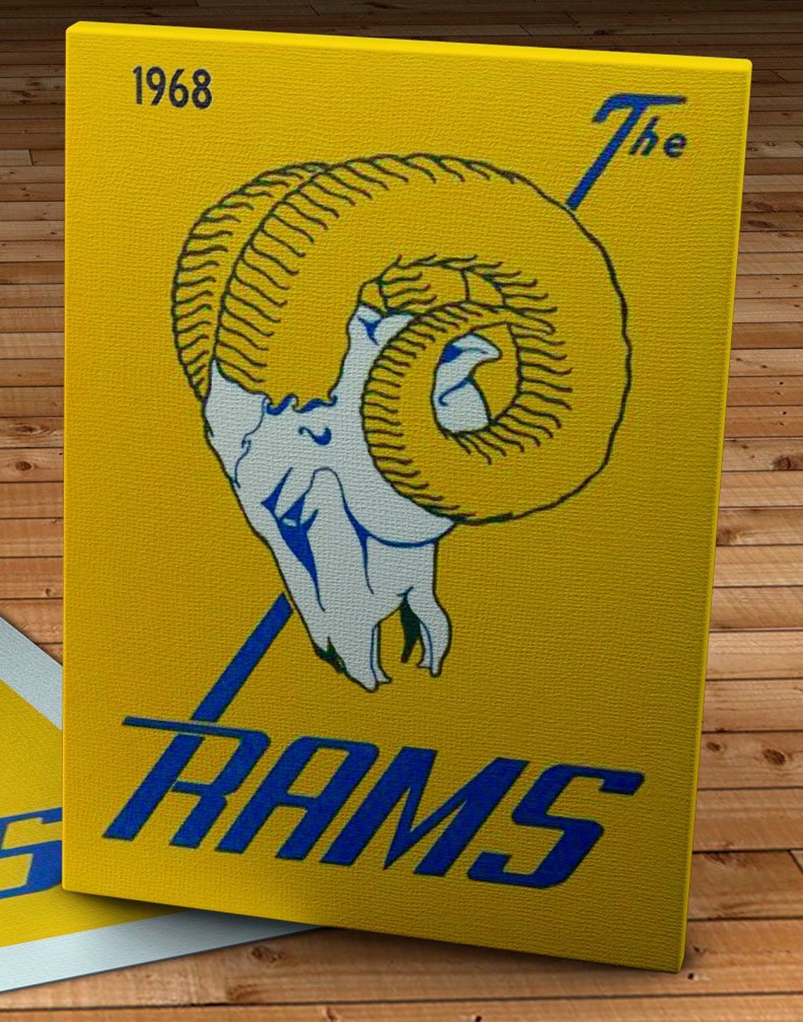 1968 Vintage Los Angeles Rams Football Yearbook - Canvas Gallery Wrap ...