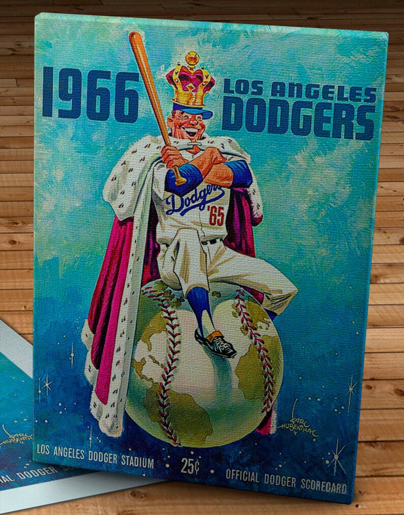 1966 Vintage Los Angeles Dodgers World Champions Program Canvas Gallery ...
